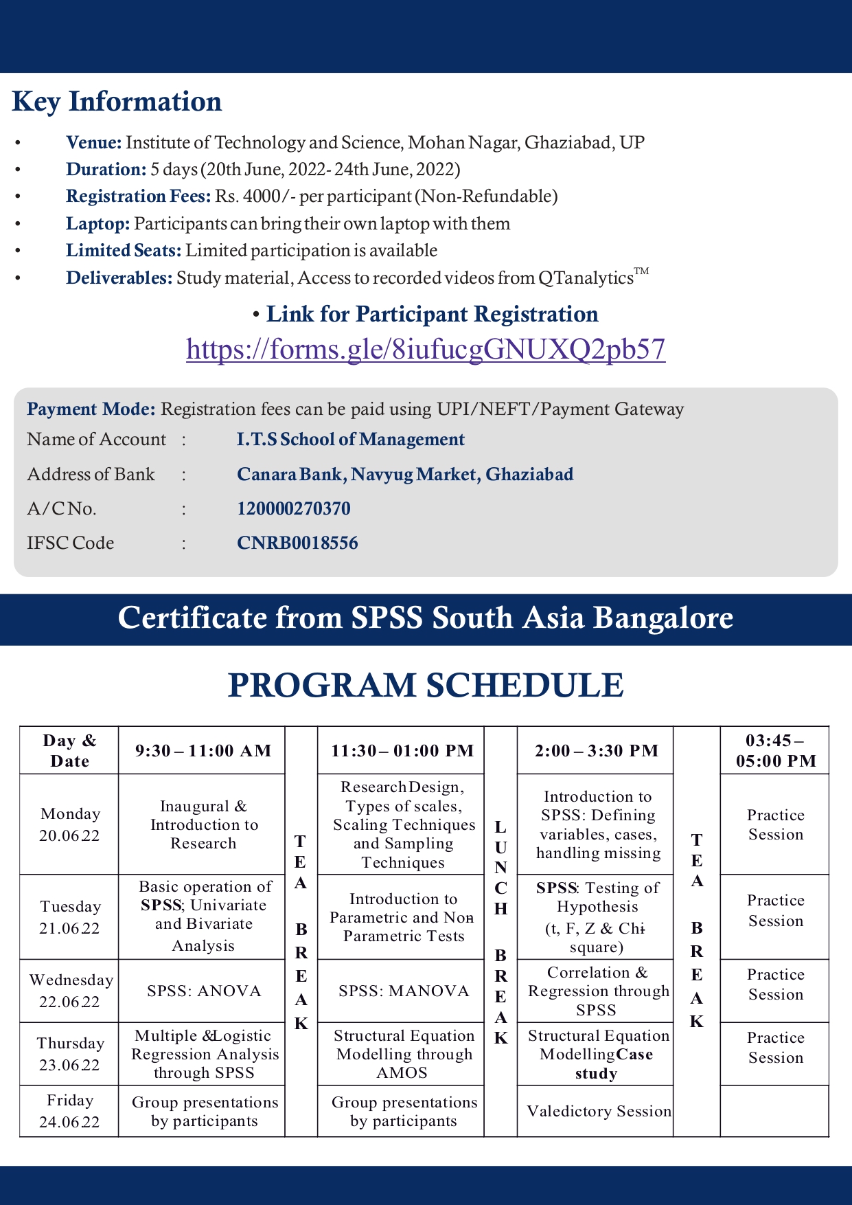 5 Days Fdp On Research Methods And Data Analysis Using Spss And Amos
